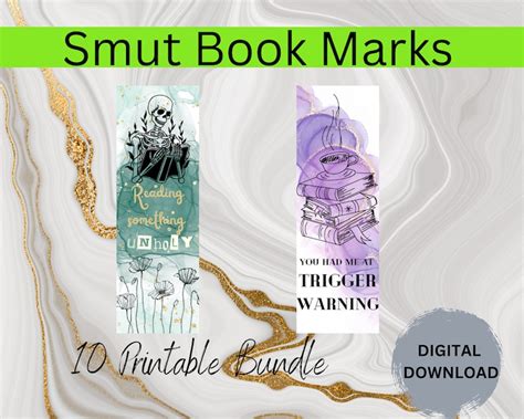 Smut Book Marks Sublimation Book Mark Designs Printable Book Mark Designs Designs For The
