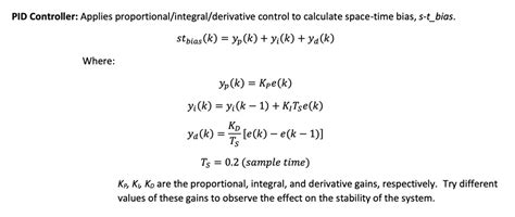 Solved Using Simulink Design A Pid Controller Using The Following Equations Pid Controller