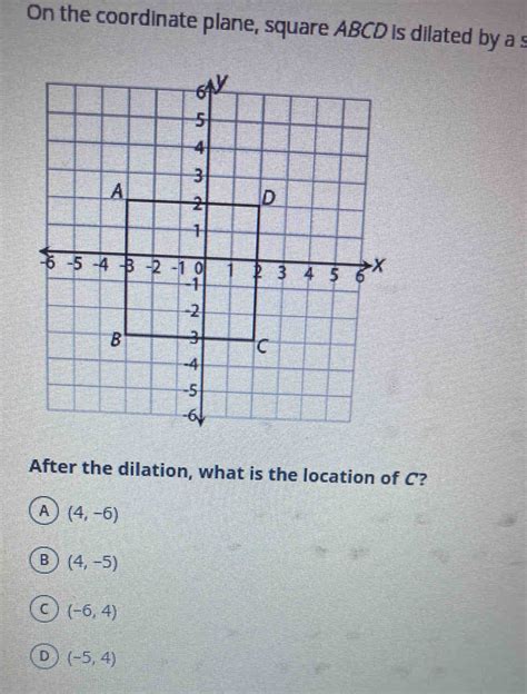 On The Coordinate Plane Square Abcd Is Dilated By A S After The