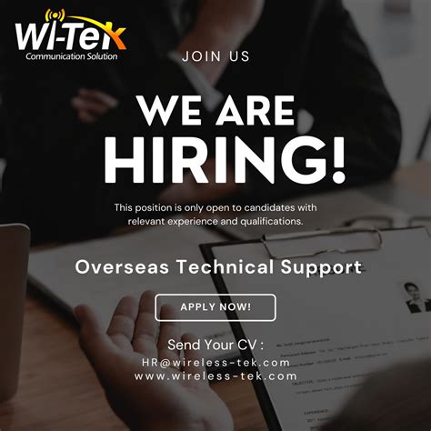 Wi Tek On Linkedin Join Wi Tek And Become A Member Of Our Overseas Technical Support…