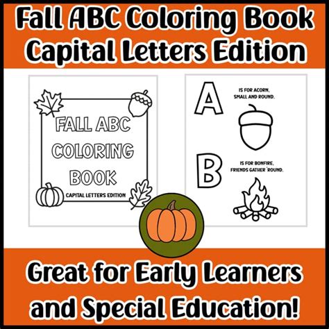 Fall Alphabet Coloring Book Capital Abc Letters And Rhymes Autumn