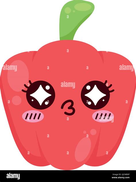 Pepper Kawaii Vegetable Comic Character Stock Vector Image And Art Alamy