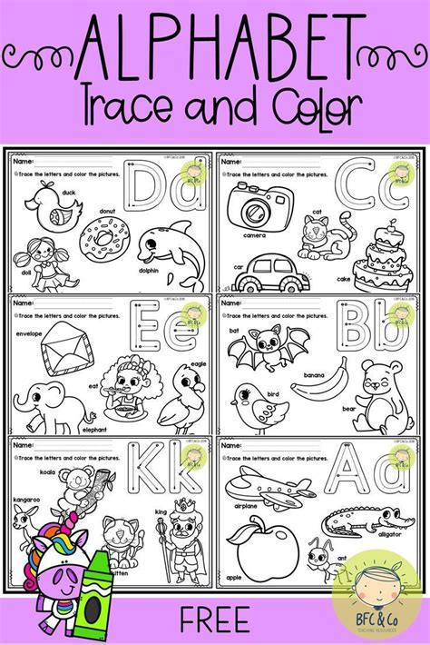 Free Alphabet Trace And Color Alphabet Preschool Preschool Letters