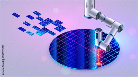 Semiconductor Wafer Fot Manufacture Microchips Electronic Technology Equipment Laser On