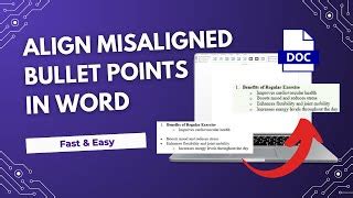 How To Align Misaligned Bullet Points In Microsoft Word Super Quick Chester Tugwell Mp Mp