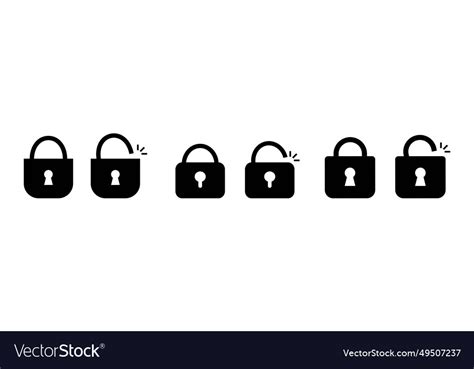 Open Closed Lock Padlock Icon Unlock Royalty Free Vector