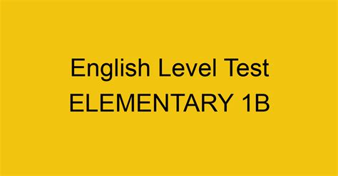 English Placement Test Online With Answers