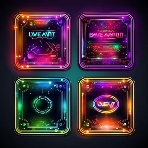 Premium Photo A Retro Style Frame Design Neon Lights As Decorations