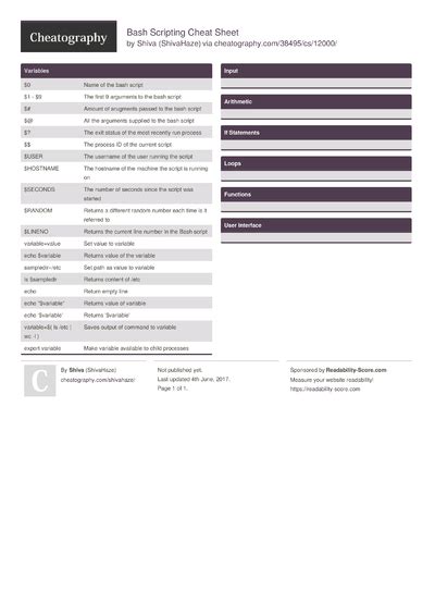 24 Scripting Cheat Sheets Cheat Sheets For Every