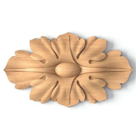 Unfinished Carved Rosette Antique Oak Rosette