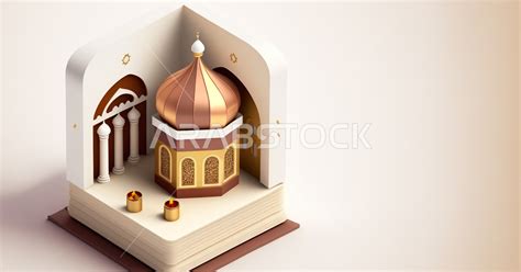 مجسم ثلاثي الأبعاد لفانوس رمضان زينة وديكورات شهر رمضان المبارك تحف