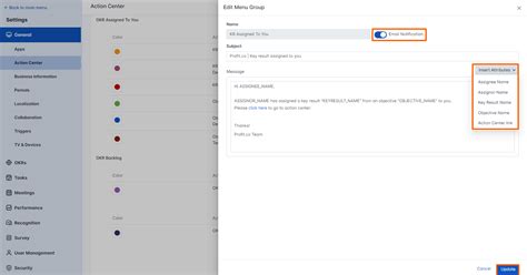 How Do I Get Email Notifications For The Key Results And Sub Key