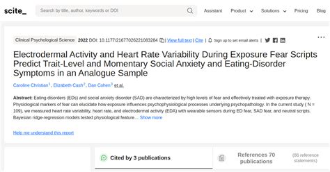 Electrodermal Activity And Heart Rate Variability During Exposure Fear Scripts Predict Trait