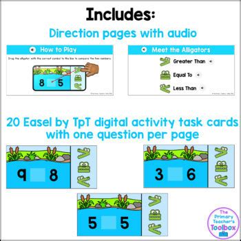 Comparing Numbers To Easel By TpT Self Checking Digital Activity