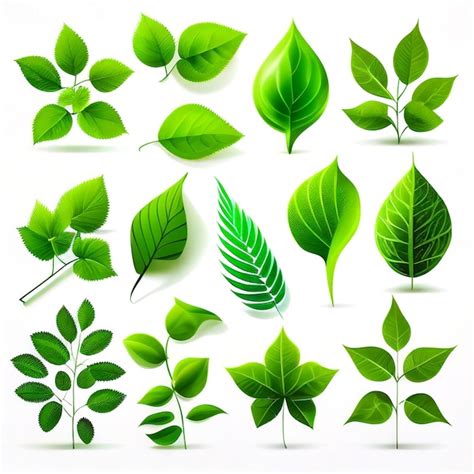 Premium Photo Illustration Set Of Leafs With Margins For Graphic Design Created With