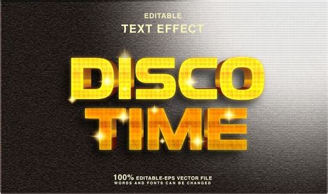 디스코 로고 텍스트 효과 프리미엄 벡터
