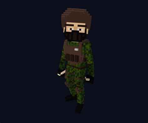 Artstation Military Soldier Character 3d Voxel Model Game Assets