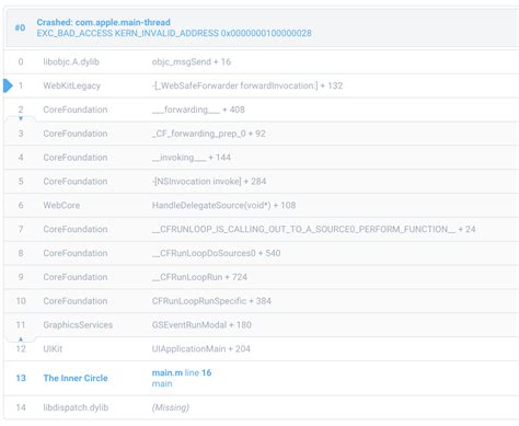 Crash Ios Webkitlegacy Crashes Stack Overflow