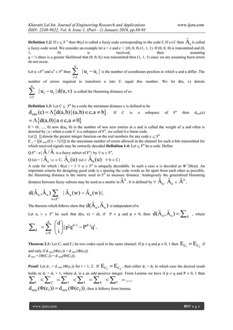 Application Of Fuzzy Algebra In Coding Theory Pdf