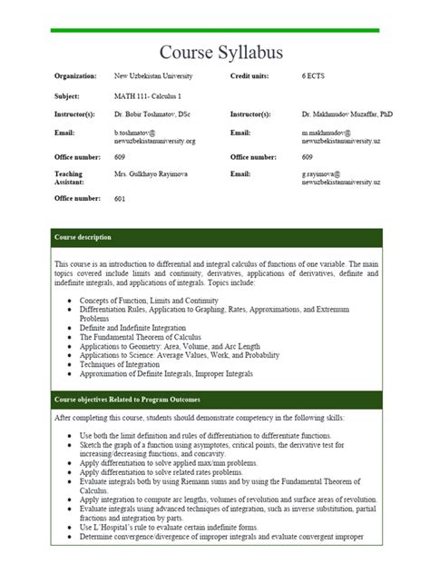 Math 111 Calculus 1 4 Pdf Integral Calculus