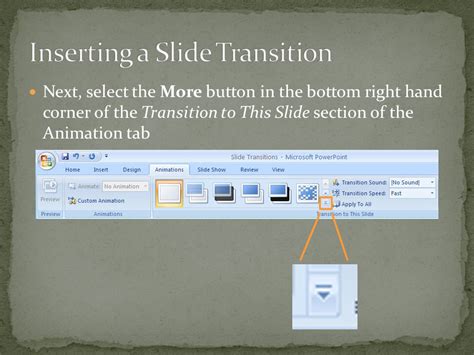 Creating A PowerPoint 2007 Presentation Slide Transitions Ppt Download