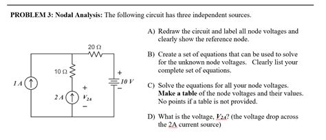 Solved PROBLEM Nodal Analysis The Following Circuit Has Chegg