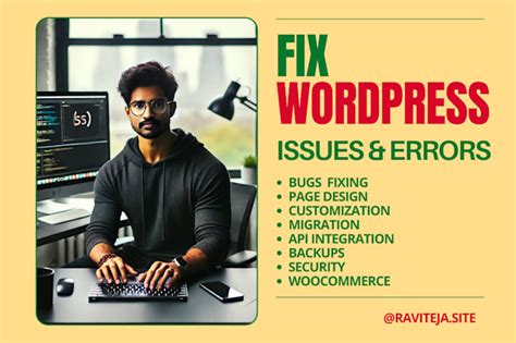 Fix Wordpress Errors Issues Bugs And Do Customization By Raviteja8k