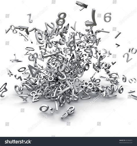 D Numbers Exploded Big Data Concept Stock Illustration