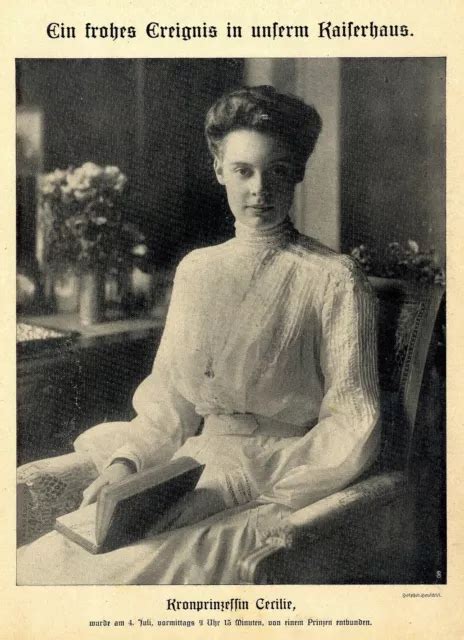 Crown Princess Cecilie Princes Birth On July 4 Historical Recordings From 1906 £20 67