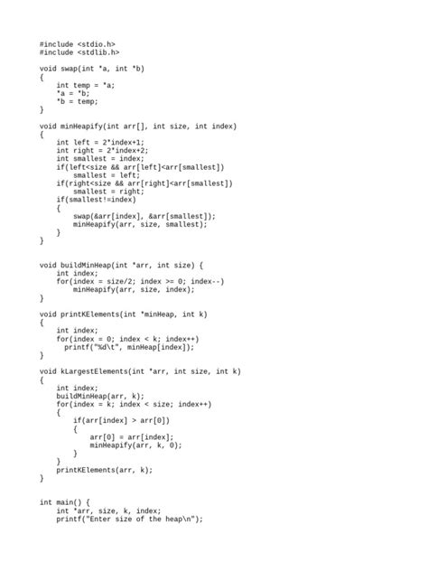 15 Find K Largest Elements From An Array Max Heap Pdf