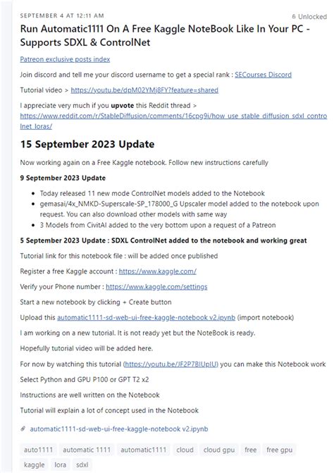 Run Automatic SD Web UI And Kohya SS GUI SDXL LoRA Training On Free Kaggle Civitai