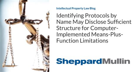 Identifying Protocols By Name May Disclose Sufficient Structure For Computer Implemented Means