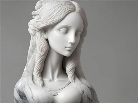 تصویرسازی سه بعدی مجسمه زن زیبا با موهای بلند عکس با کیفیت و وکتور لایه