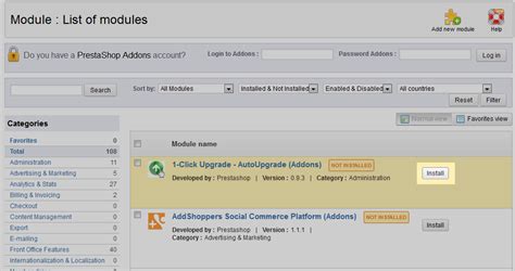 311 How To Install The 1 Click Upgrade Module In Prestashop 15 Inmotion Hosting