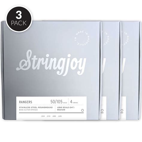 Stringjoy Rangers Medium Gauge 50 105 4 String Long Scale Reverb