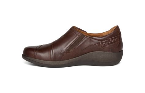 Aetrex Womens Karina Monk Strap Casual Shoe Brown