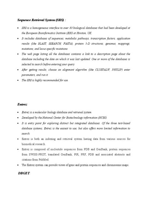 sequence retrieval system pdf