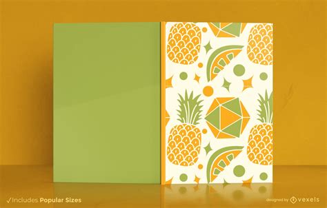Pineapple Pattern Book Cover Design Vector Download