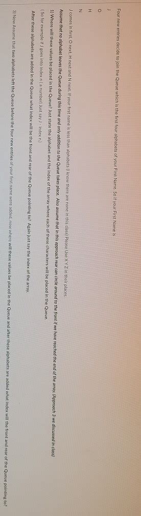 solved question 6 a queue of chars characters data