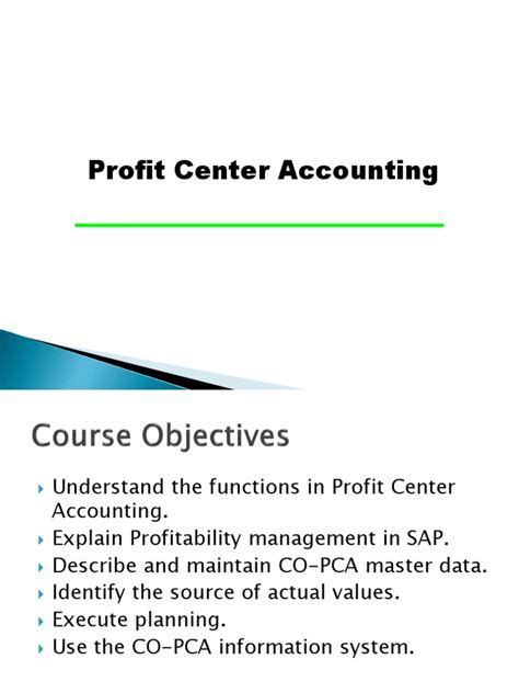 Sap Profit Center Accounting Pdf Cost Accounting Profit Accounting