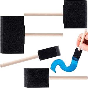 Amazon.com: HINZIC 4 Pcs Foam Paint Brushes, 1" 2" 3" 4" Wood Handle Sponge Paint Brush for ...