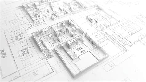 Architectural Blueprint With A 3d Model Overlay For Design Planning