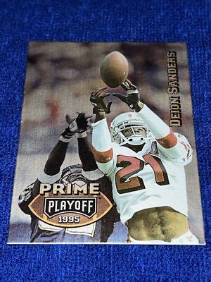 1995 Playoff Prime 4 Deion Sanders Football Card Near Mint Or