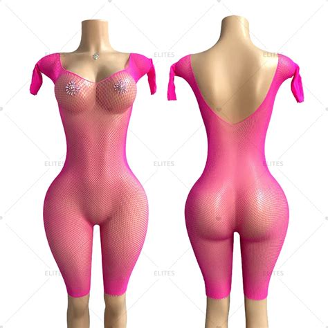 Elites Diamond One Piece Swimsuit Pole Dance Wear Lingerie Women Exotic