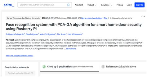 Face Recognition System With Pca Ga Algorithm For Smart Home Door