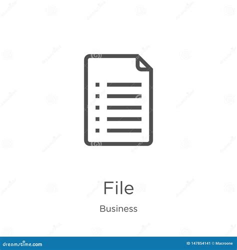 File Icon Vector From Business Collection Thin Line File Outline Icon Vector Illustration