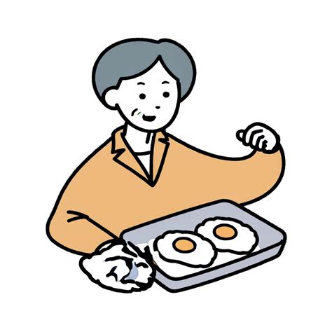 食事をする老人 無料で商用可の背景透過フリーイラスト｜いらすとさん。