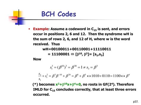 PPT BCH Codes PowerPoint Presentation Free Download ID