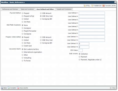 User Defined And Other Tab