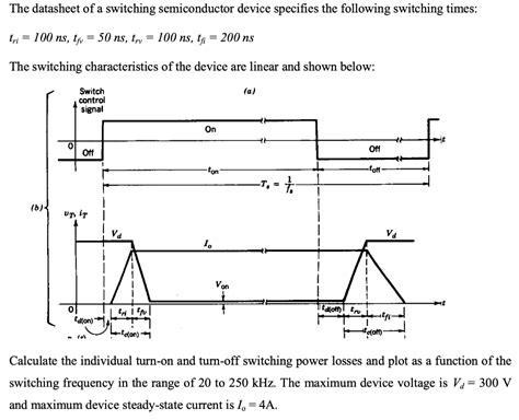 Solved The Datasheet Of A Switching Semiconductor Device